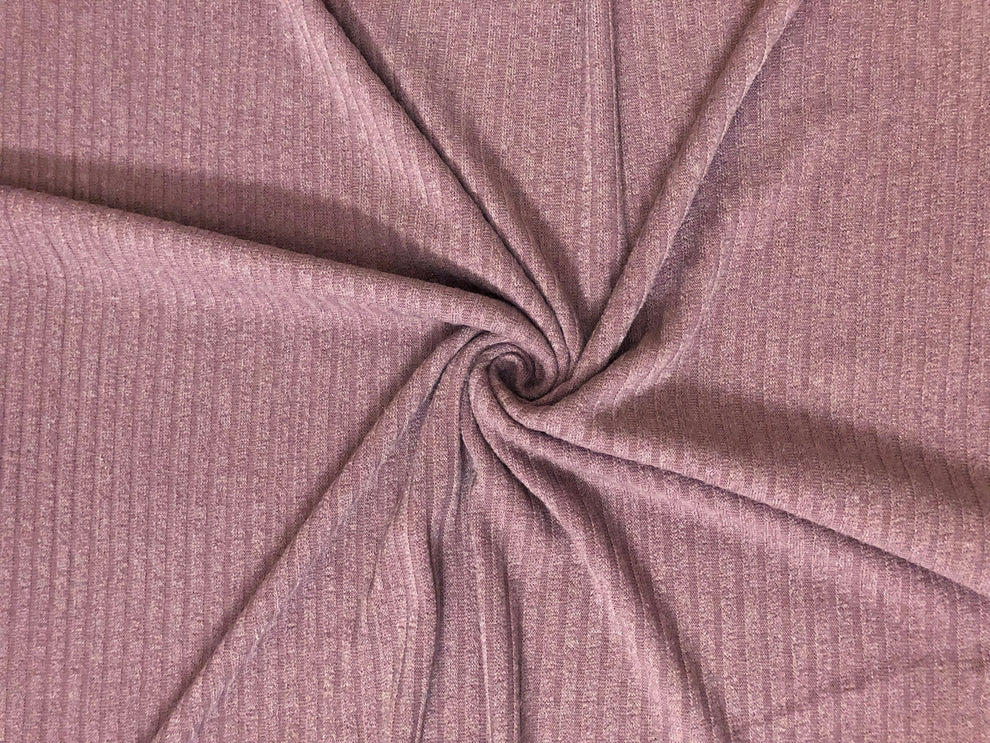 Premium Hacci Rib Knit – Mauve Solid Color – 4x4 Sweater Rib-Poly/Rayo ...