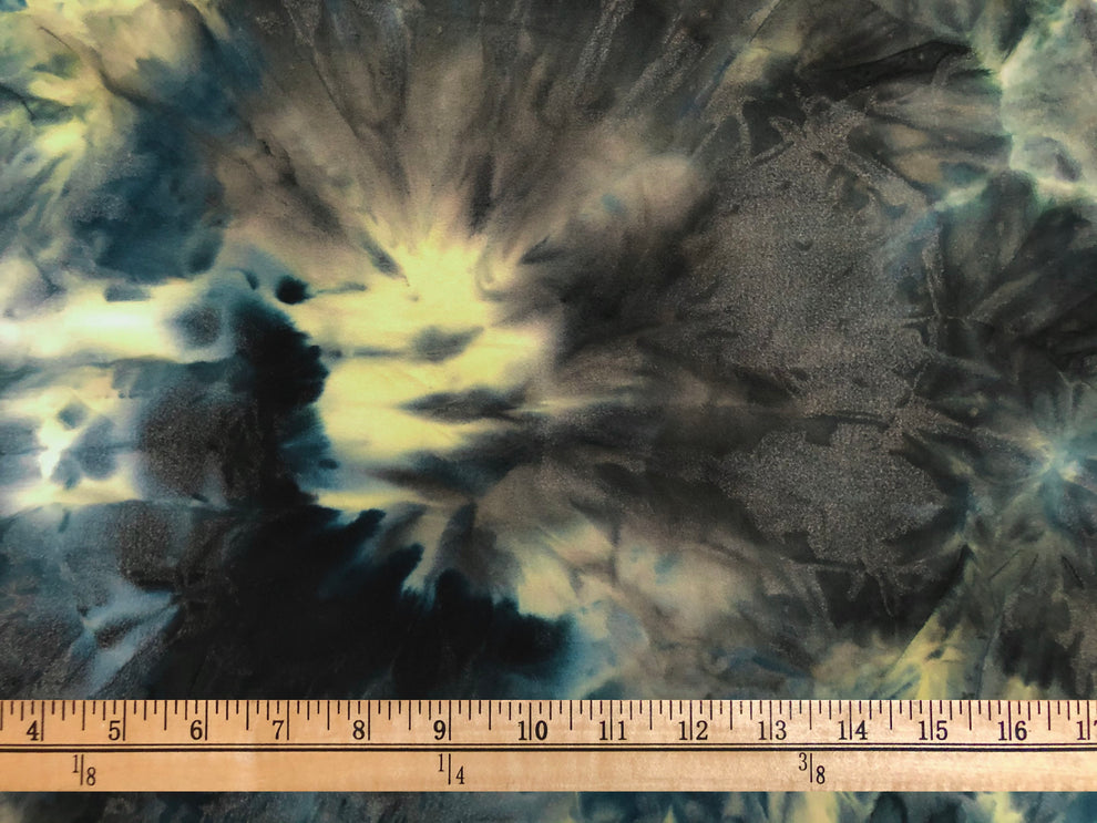 DTY Brushed Knit Fabric – Midnight Storm Burst Tie Dye – 4-Way Stretch ...